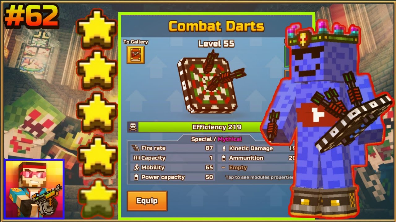 Pixel gun 3d. Walkthrough part 62. {Combat Darts lvl.55;Gameplay ...