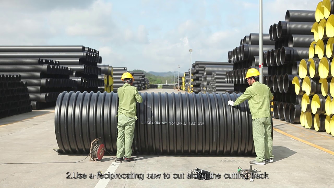 How to Cut Steel Reinforced Polyethylene(PE) Spiral Corrugated Pipe ...