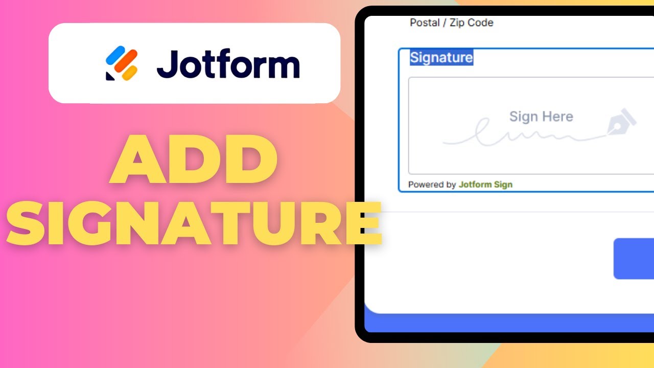 How To Add Signature On Jotform (Full 2025 Guide) - YouTube