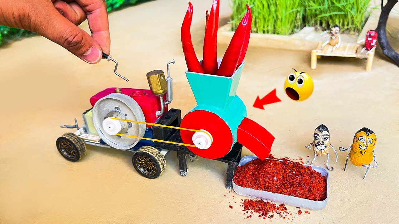 diy tractor making flour mill machine science project || flour mill 04 ...