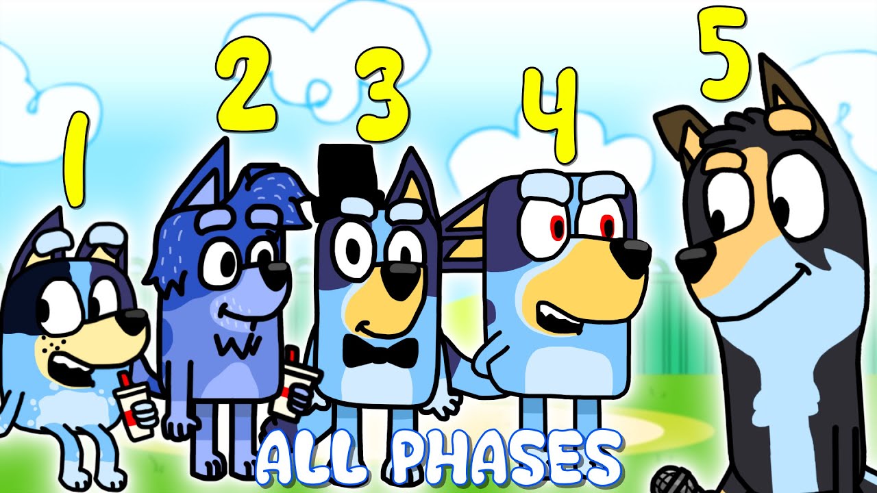 Bluey ALL PHASES - Friday Night Funkin' | Bluey FNF Mods #9 - YouTube