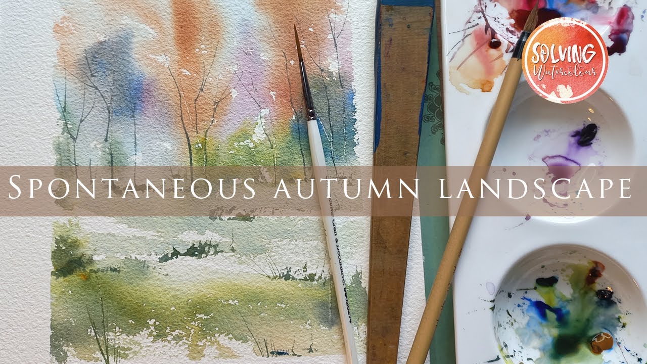 Spontaneous Autumn Watercolor Landscape - YouTube