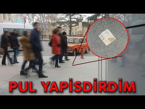 YERE 100 LİRA YAPIŞTIRDIK!!