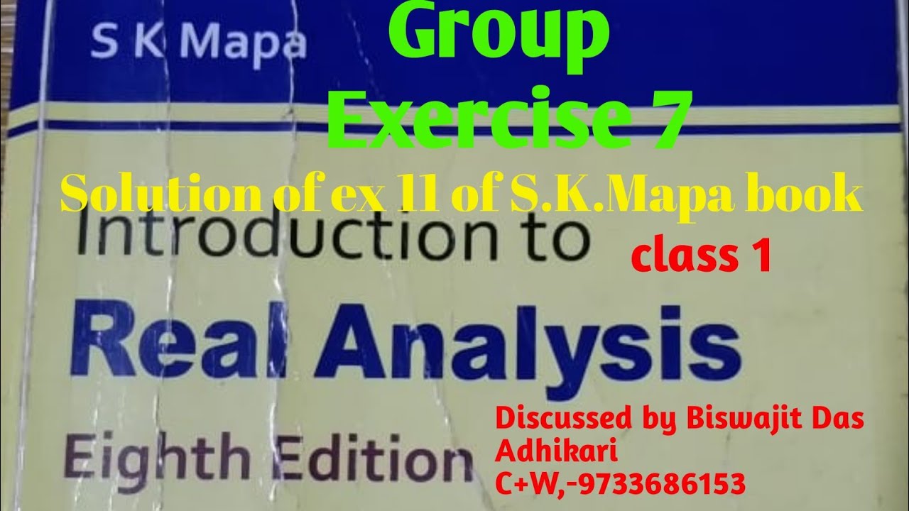 #Solutuon of Group exercise 7 (4 to 7) S.K.Mapa book - YouTube