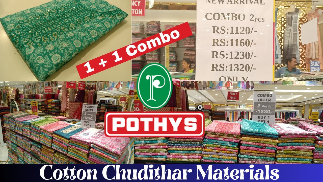 Pothys Combo 1 + 1 Chudithar Material Collections #pothyscombooffer # ...