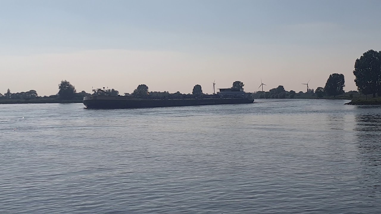 Big boat on river the Lek in the Netherlands - YouTube