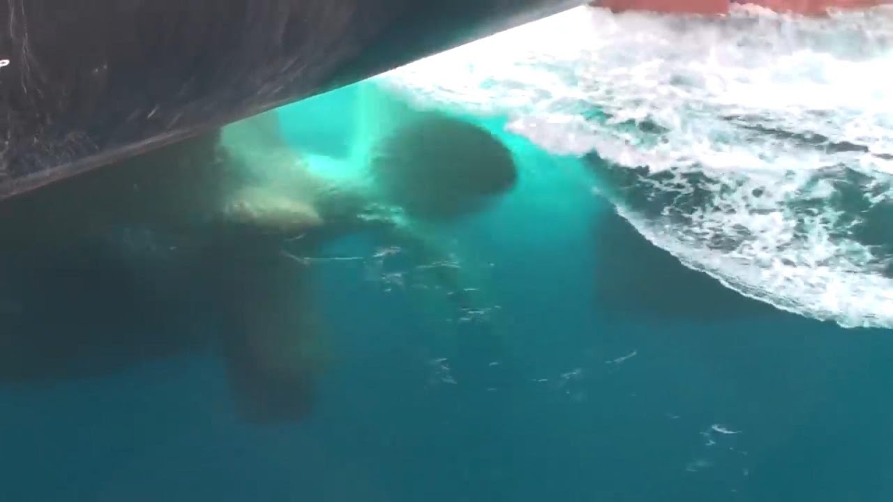The Power Behind Slow Speed: Witnessing a ship Propeller in Motion and ...