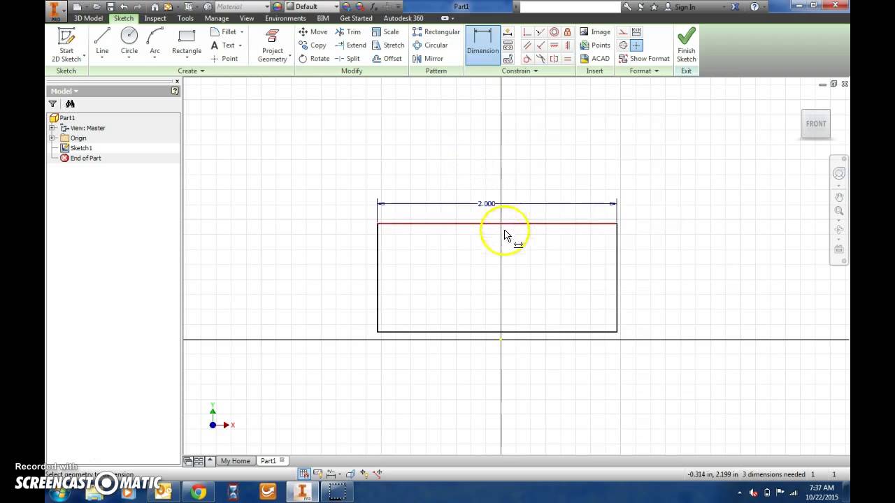 Dimensioning a rectangle - YouTube