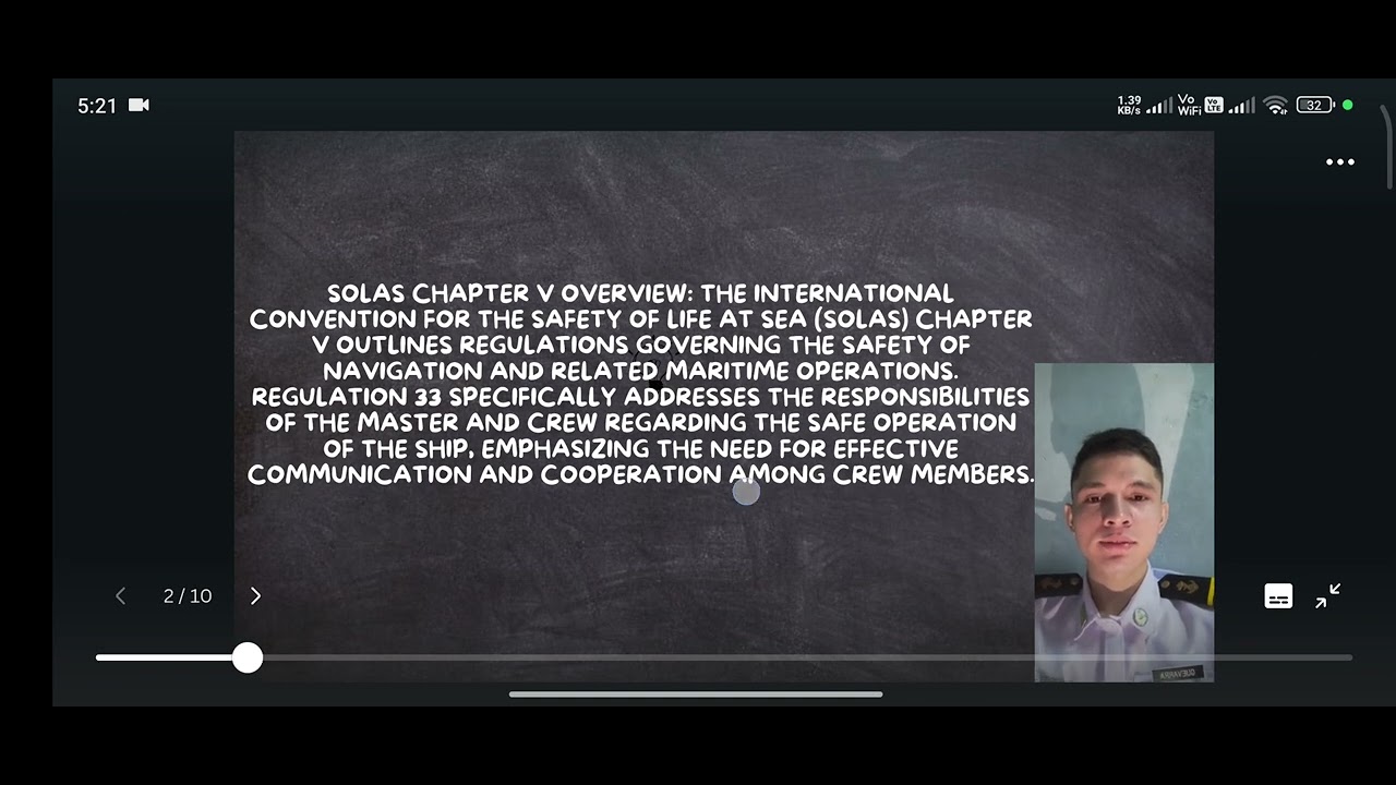 SOLAS Chapter V, focusing on Regulation 33 and the effect and ...