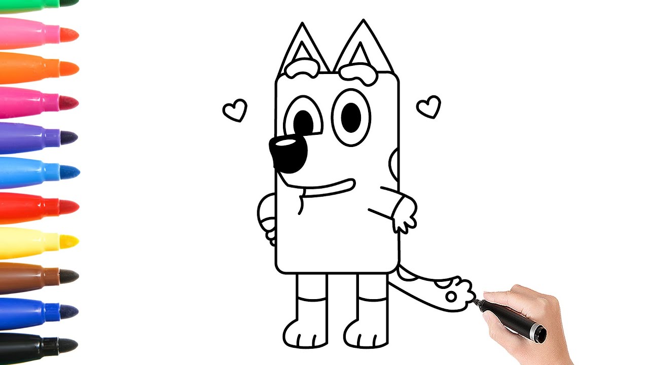 How to Draw Chilli Easy | Bluey Drawing and Coloring Tutorial - YouTube