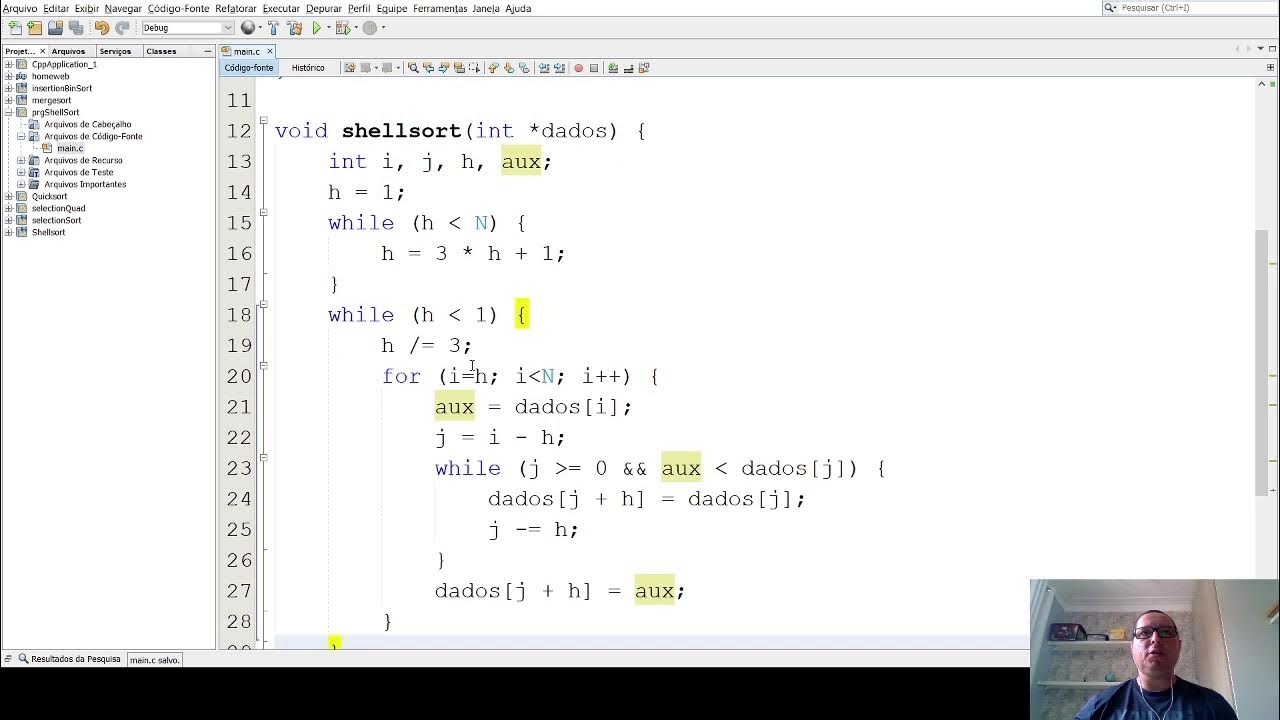 21-Aula de implementação da Ordenação Shellsort - YouTube