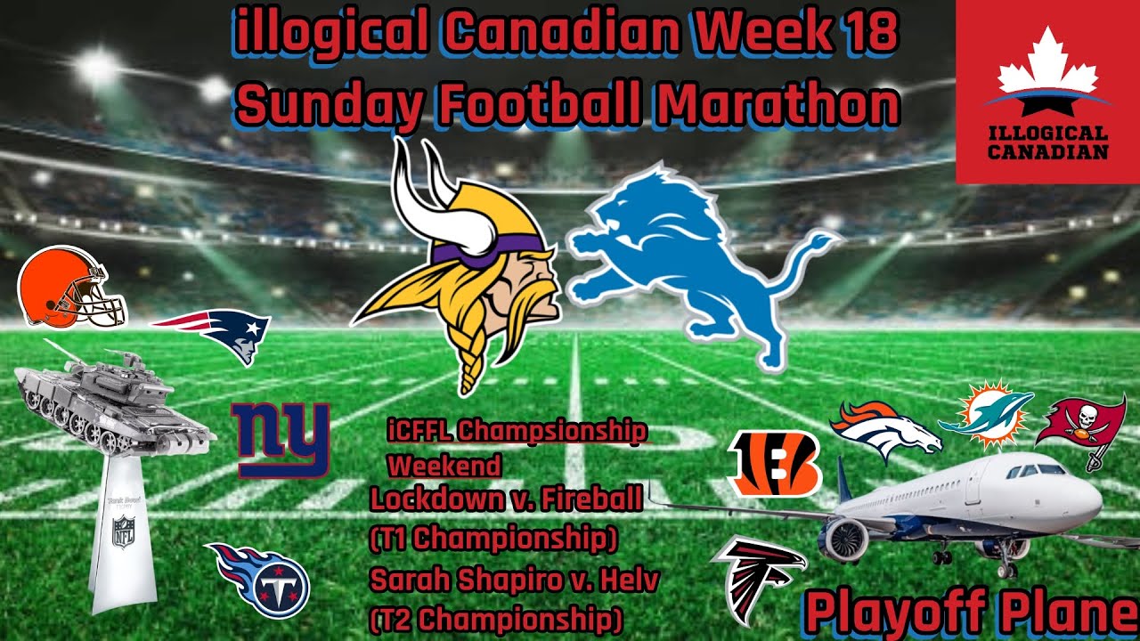 Week 18 Sunday Football Live Marathon + Fantasy Football Championship ...