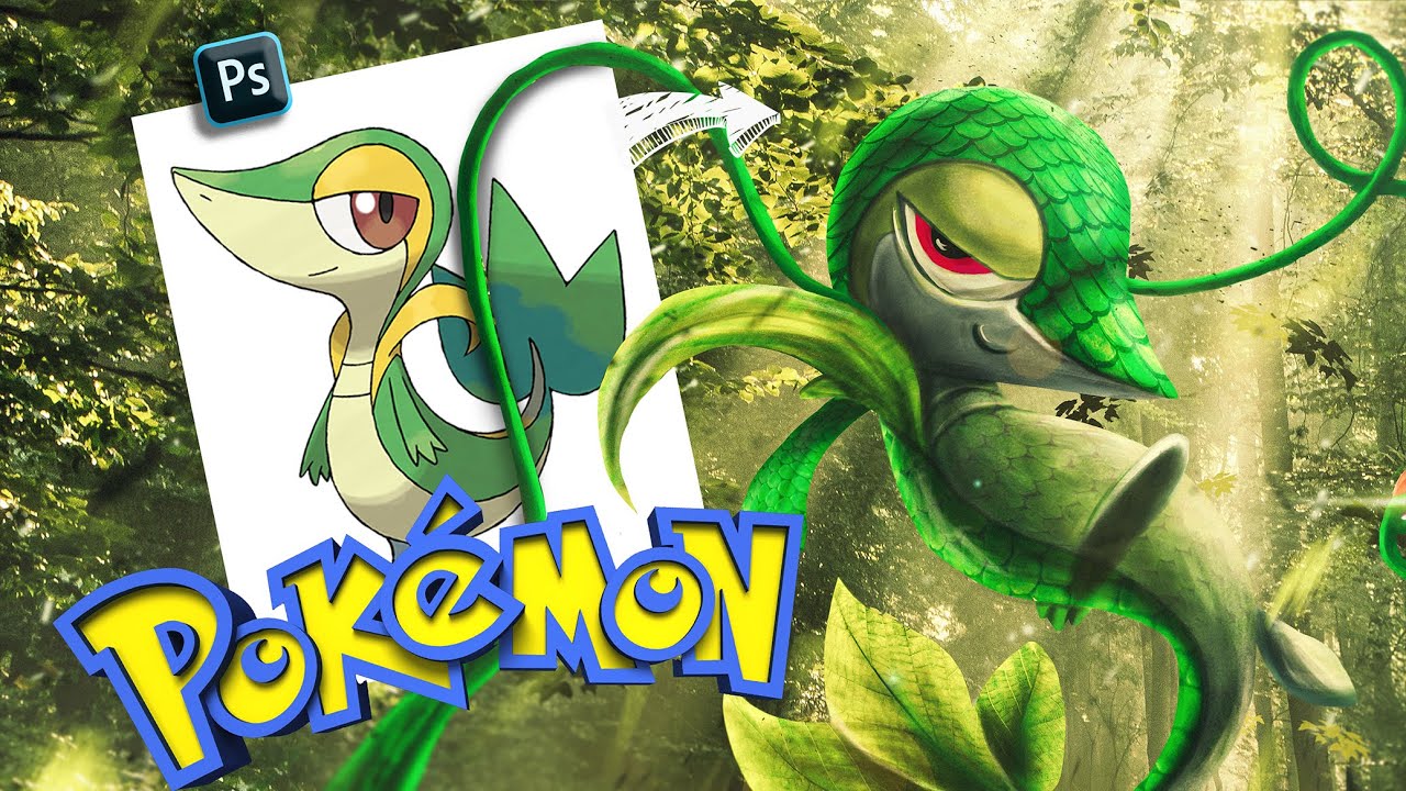 Making Pokemon Realistic In Photoshop! | Snivy | Photo Manipulation ...