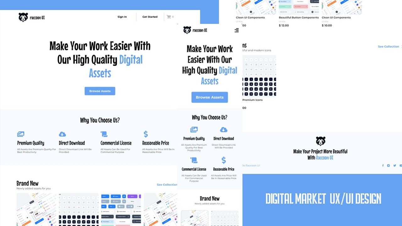 UX/UI Design of a Digital Asset market Website || Web design || Figma ...
