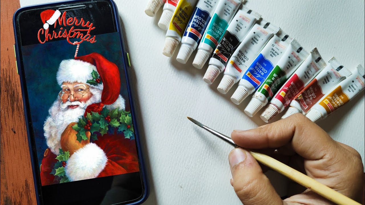 Santa Claus Watercolor Painting | Christmas Drawing - YouTube