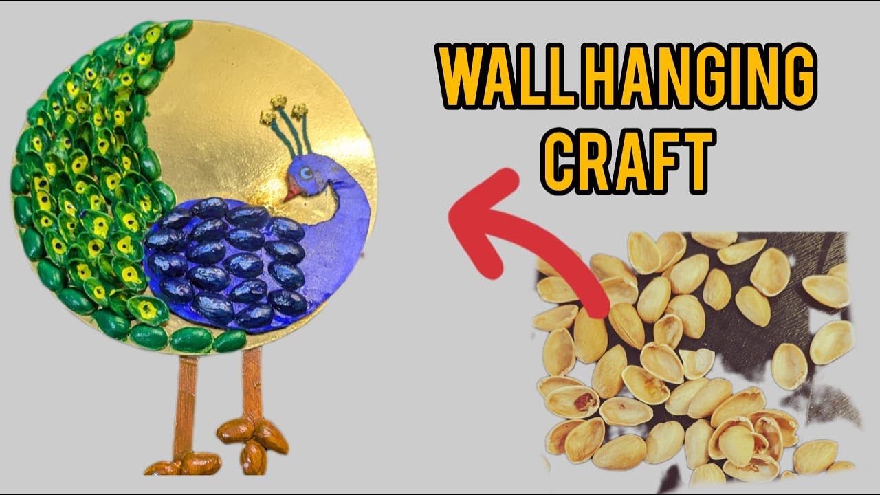 Simple wall hanging by pista shell | pista shell craft | diy wall ...