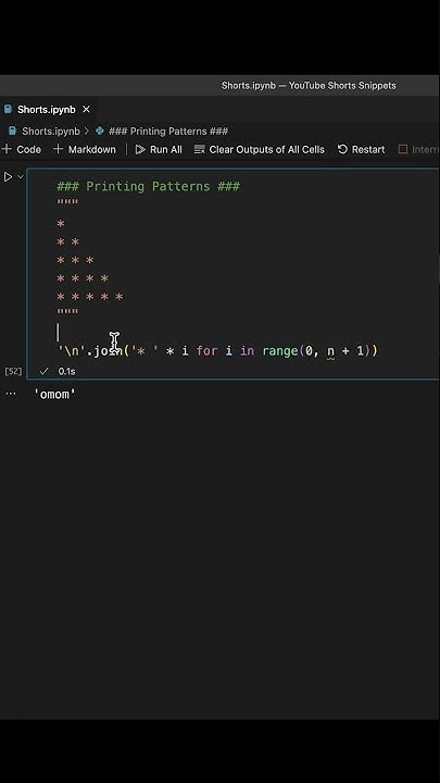 Printing Patterns In Single Line Powerful One Liner Python Codes 4 Youtube