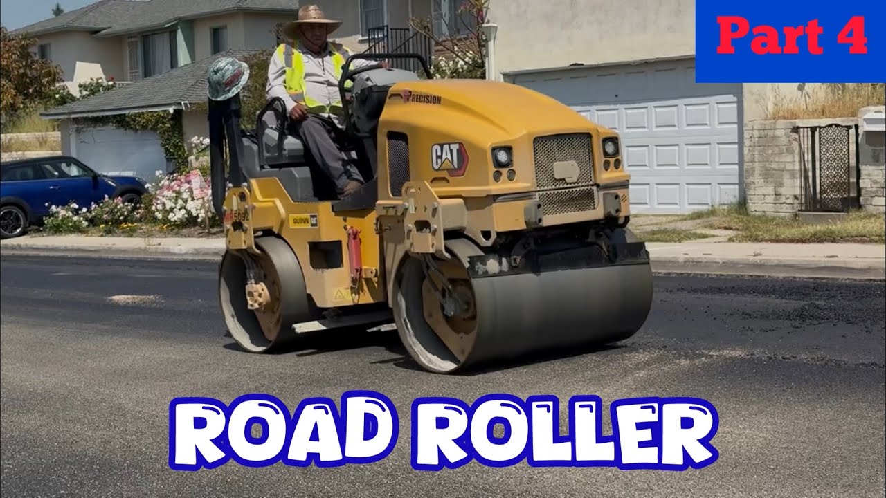 CAT® Mini Road Roller At Work (Part 4/9) ～Compacting Asphalt Pavement ...