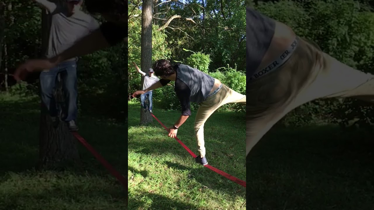 Slack Line Fail Slow Mo - YouTube