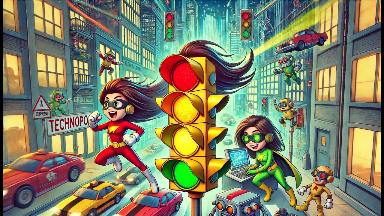 Traffic Light Trio Saves Technopolis: Superhero Fun with Red, Yellow ...