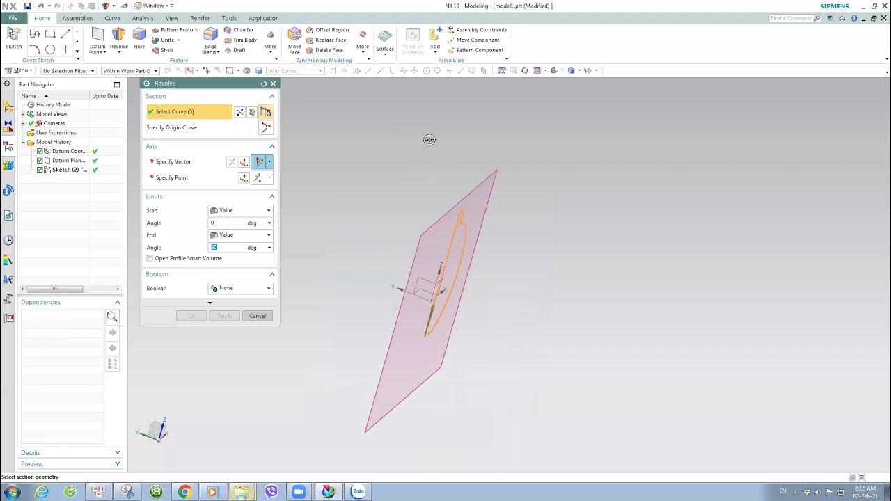 NX CAD - Revolve - YouTube