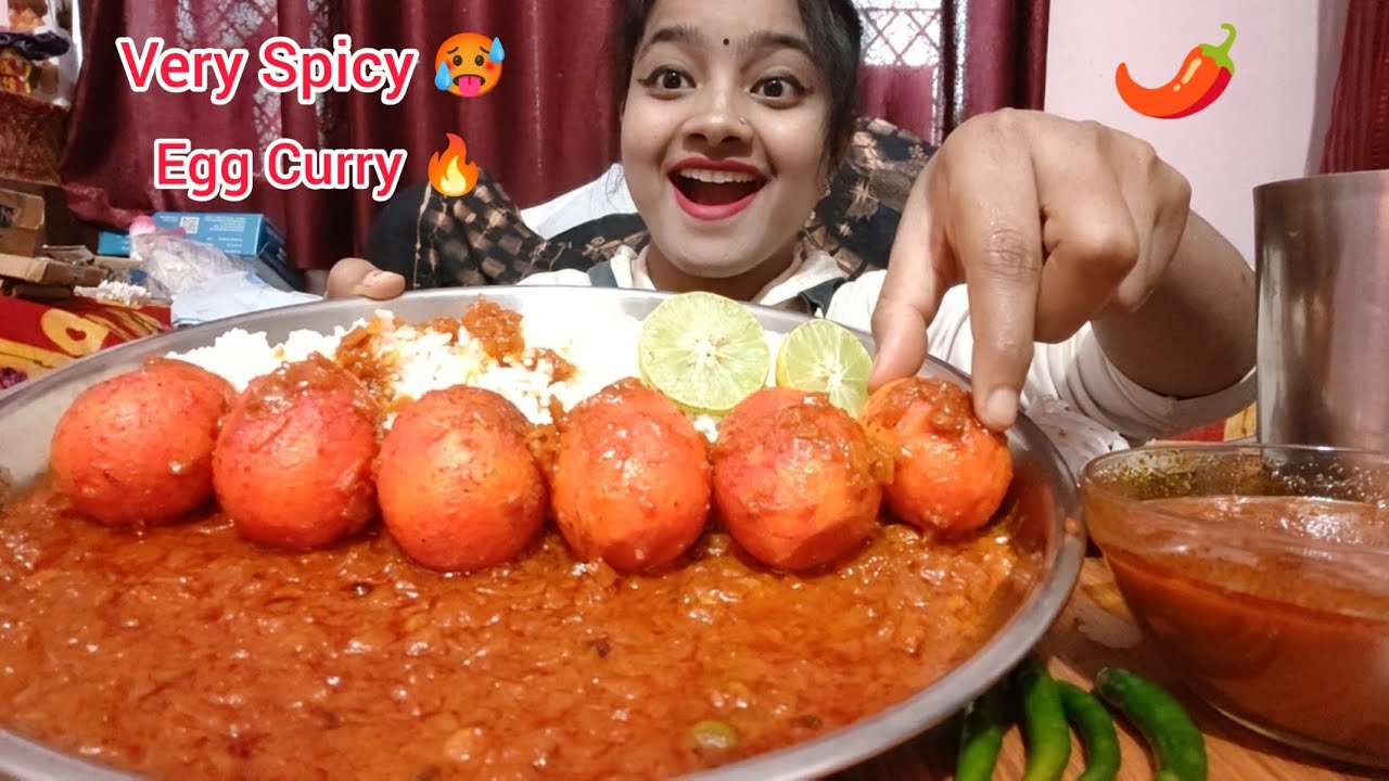 EATING 🌶️EGG CURRY WITH RICE 😋 EATING SHOW, FOOD EATING VIDEOS 🔥 BIG ...