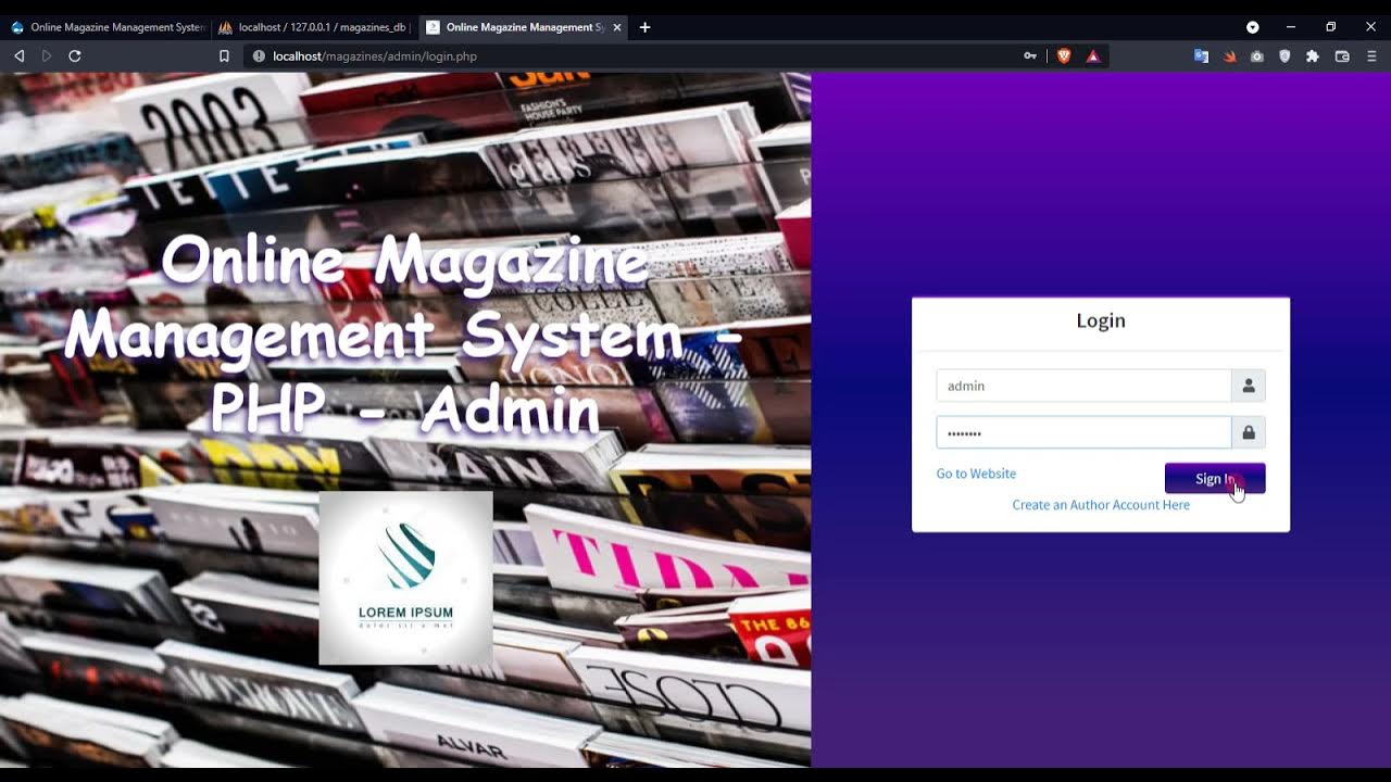 Online Magazine Management System in PHP DEMO - YouTube