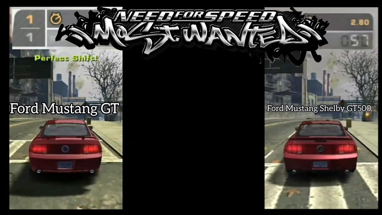 Ford Mustang GT VS Ford Mustang Shelby GT500 (NFS Most Wanted Drag Race ...