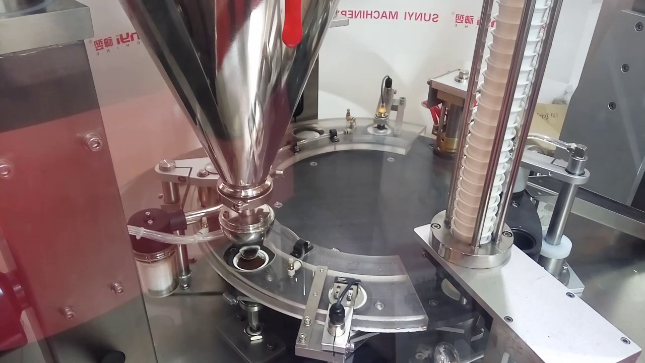 skp-1N Rotary k cup filling and sealing machine - YouTube