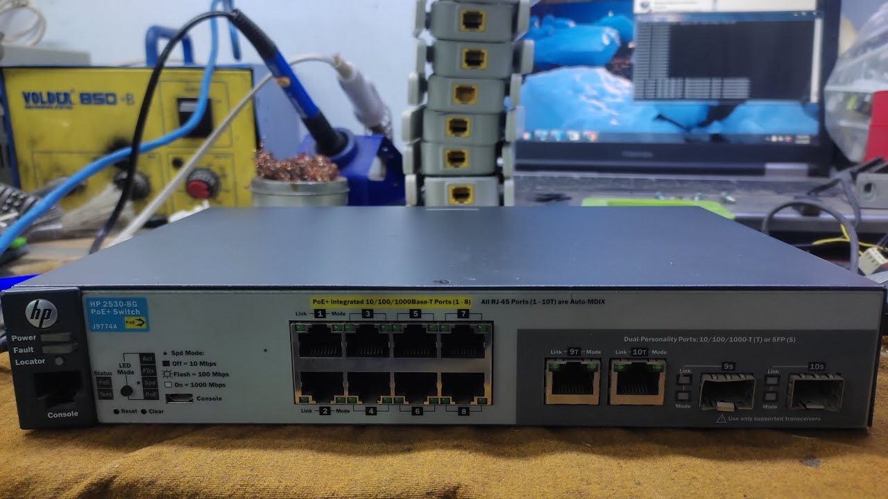 HP 2530 8G 8port POE Switch - YouTube
