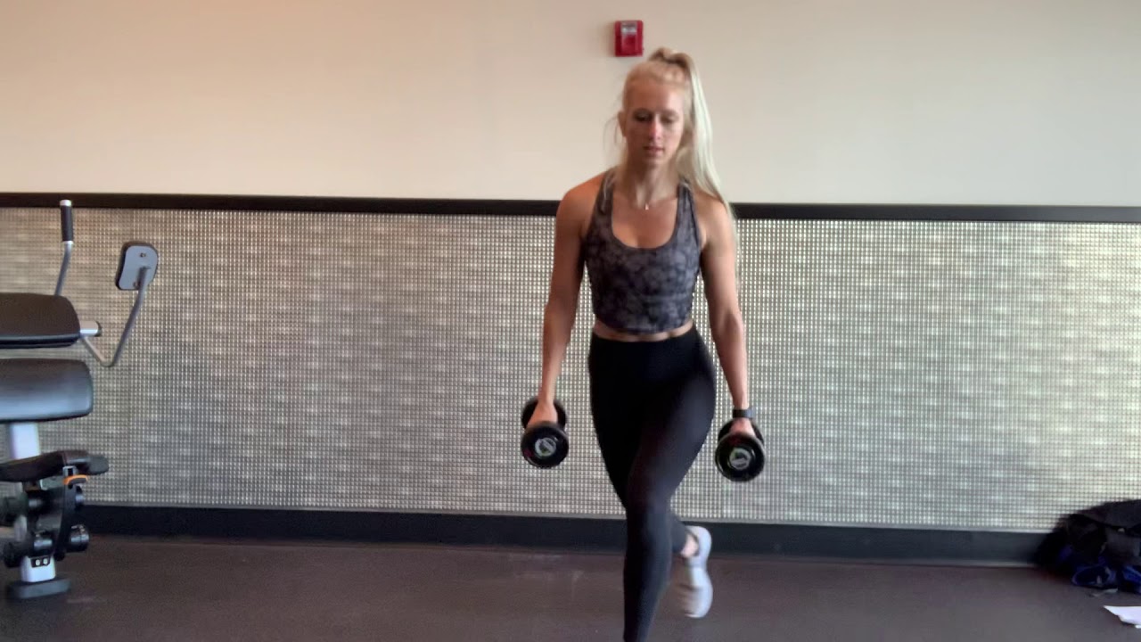 Curtsy lunge to reverse lunge (weighted) - YouTube