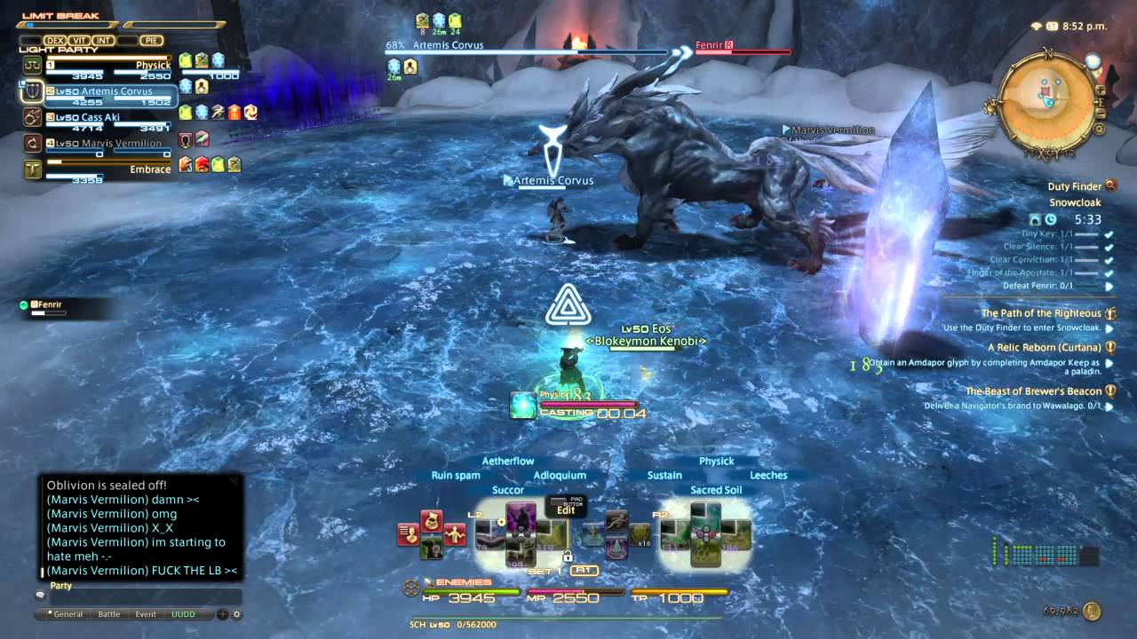 Final Fantasy XIV - Fenrir battle in Snowcloak - YouTube