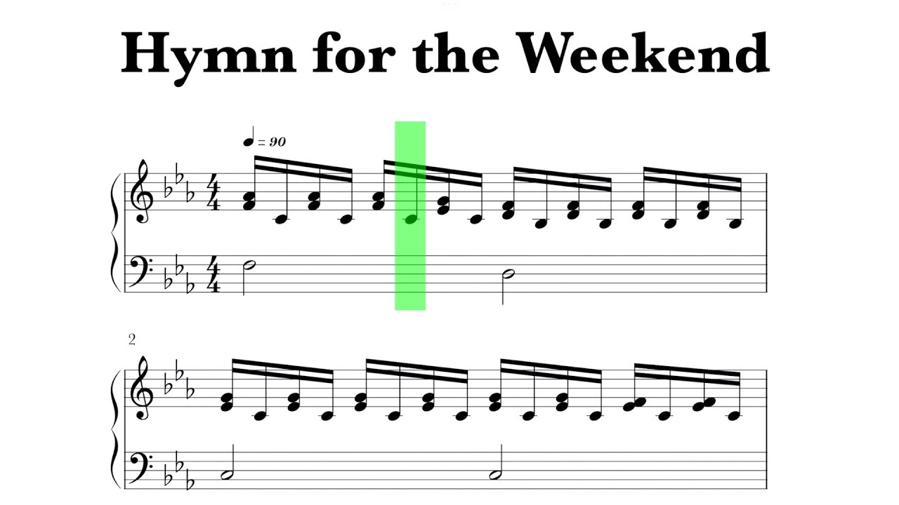 Coldplay - Hymn for the Weekend Sheet Music - YouTube