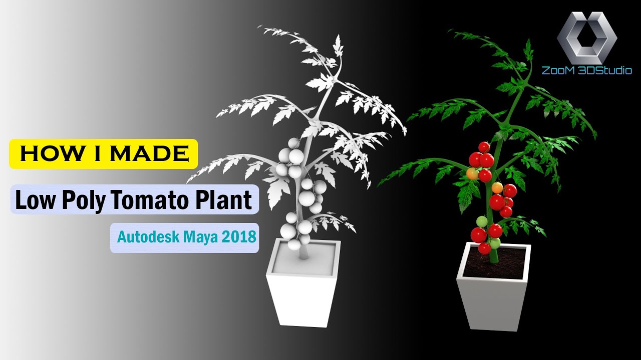 Low Poly Tomato Plant Low-poly 3D model || Maya 2018 | Basic Tutorial ...