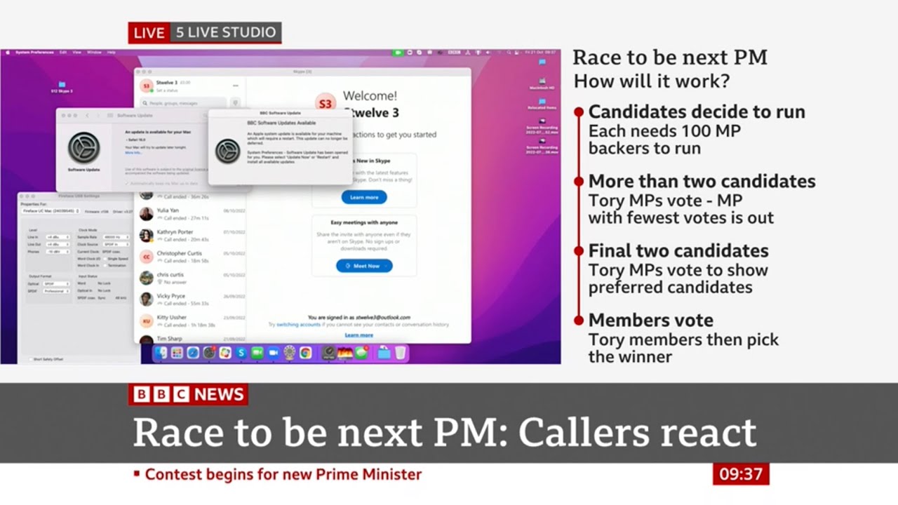 BBC News Blooper - Computer screen shown to viewers (21 October 2022 ...