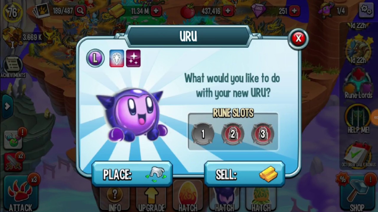 URU Monster Legends Complete creation to Level 100 - YouTube