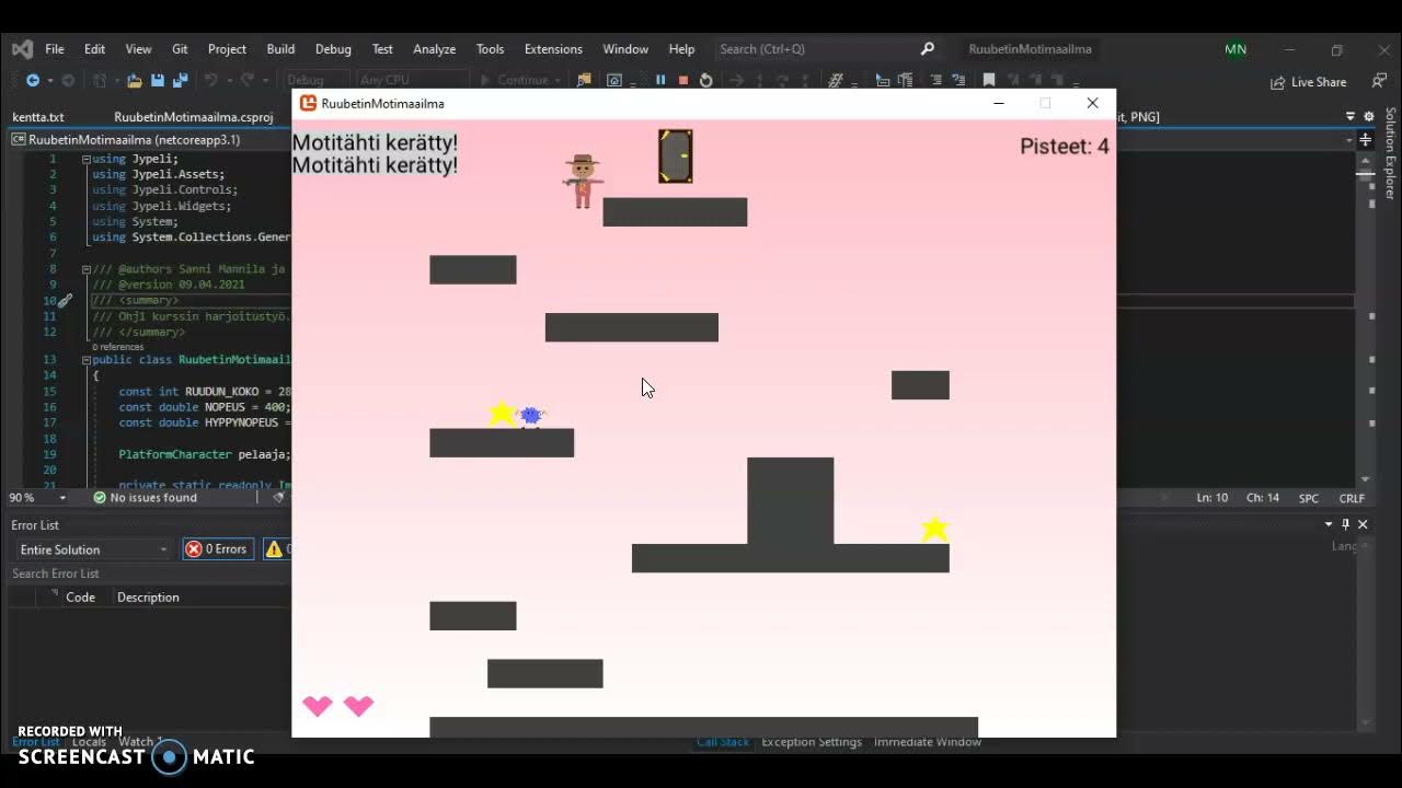 Ohjelmointi 1 pelin esittelyvideo - YouTube