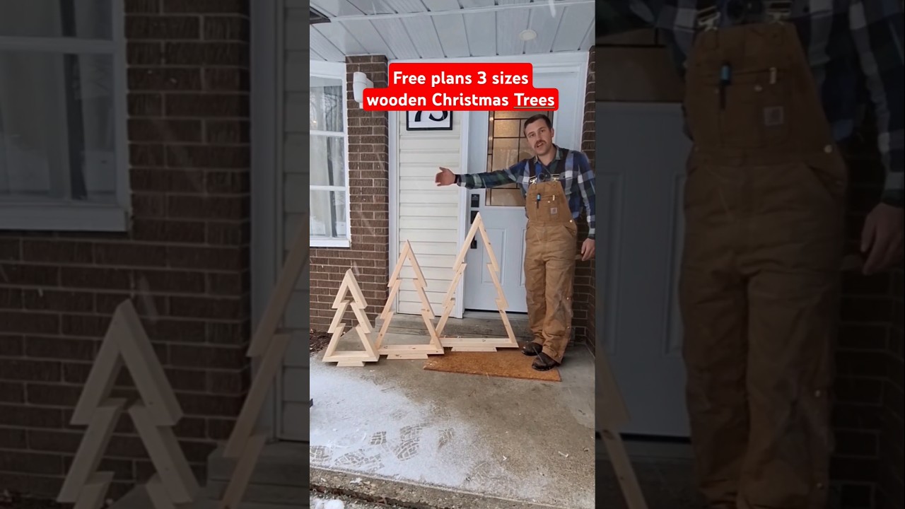 Free Plans for 3 diferent sized wooden christmas trees #woodworking # ...