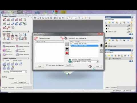 Use Artcam 2008 to import vector and make toolpaths, artcam tutorial - YouTube