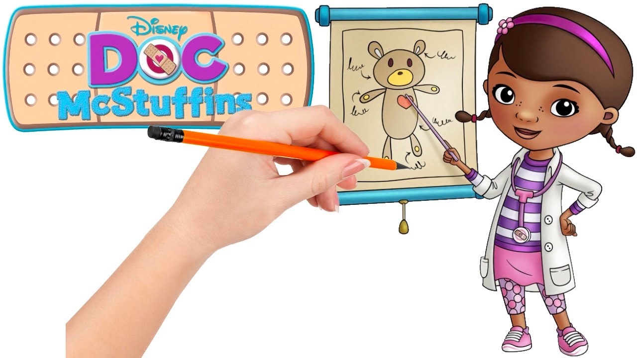 How to draw Dottie McStuffins from Doc McStuffins, presenting what the ...