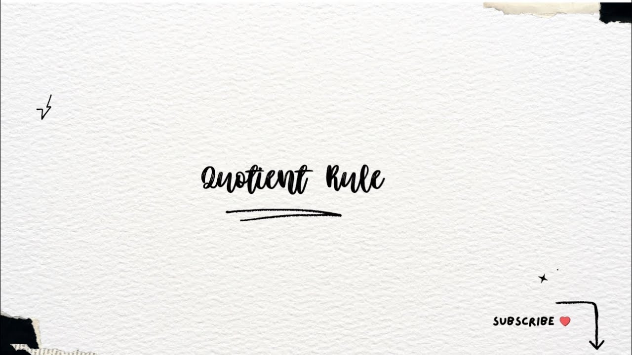 Tutorial Session 2: The Quotient and Multiplication Rule - YouTube