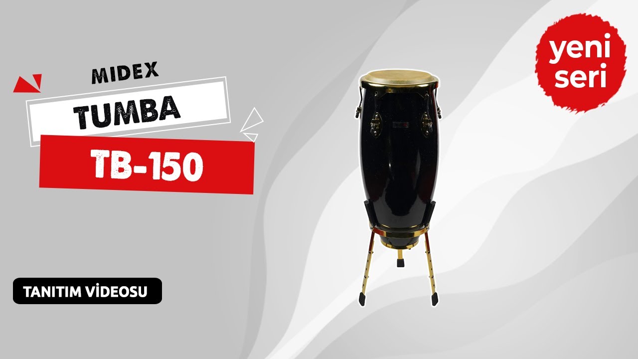 Midex TB-150 Profesyonel Siyah Doğal Ahşap Tumba Siam Meşesi Doğal Deri ...