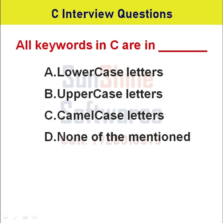 C MCQ No2, C mcq interview questions and answers, Top 50 MCQs in C, c viva questions & answers ...