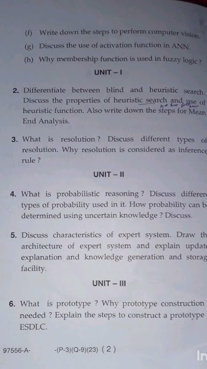 #MDU#MSC#Computer Science# Question Paper# Artificial Intelligence# November 2023 - YouTube