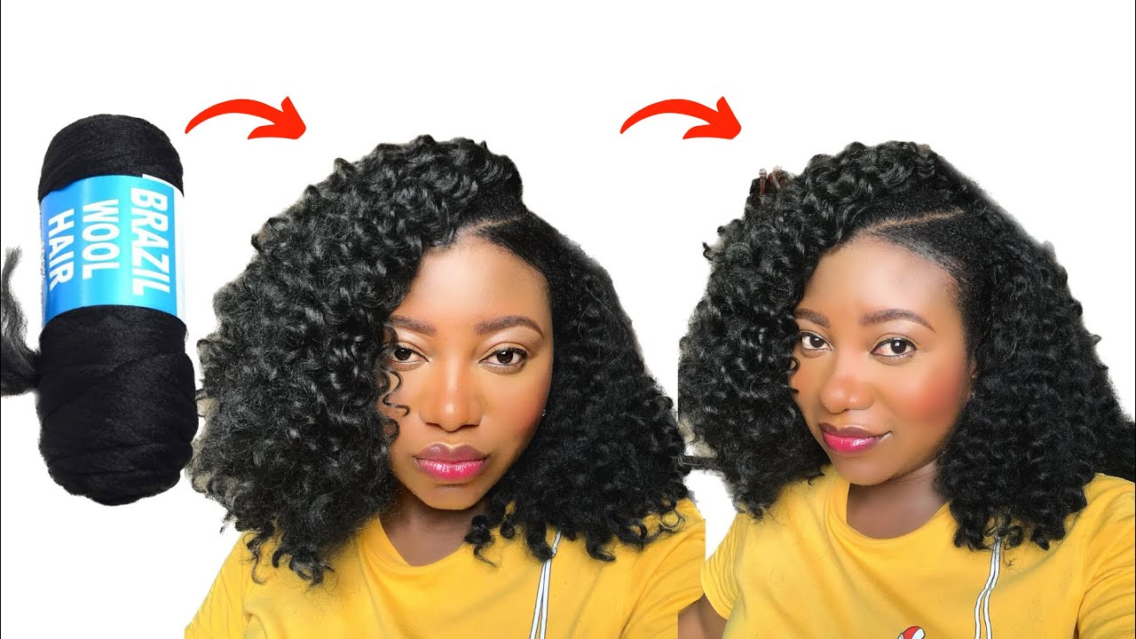 😱 20-minute Easy & Simple Fake Natural Hair Crochet Hairstyle Using ...