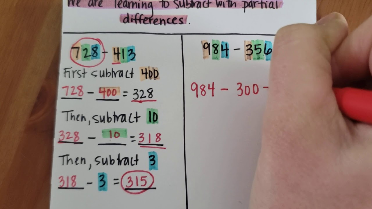 Subtraction With Partial Differences YouTube Subtraction With Partial Differences YouTube