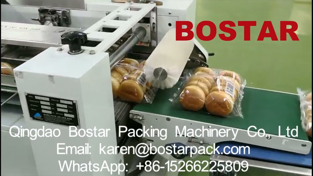 10 pcs burger bun packaging line - YouTube