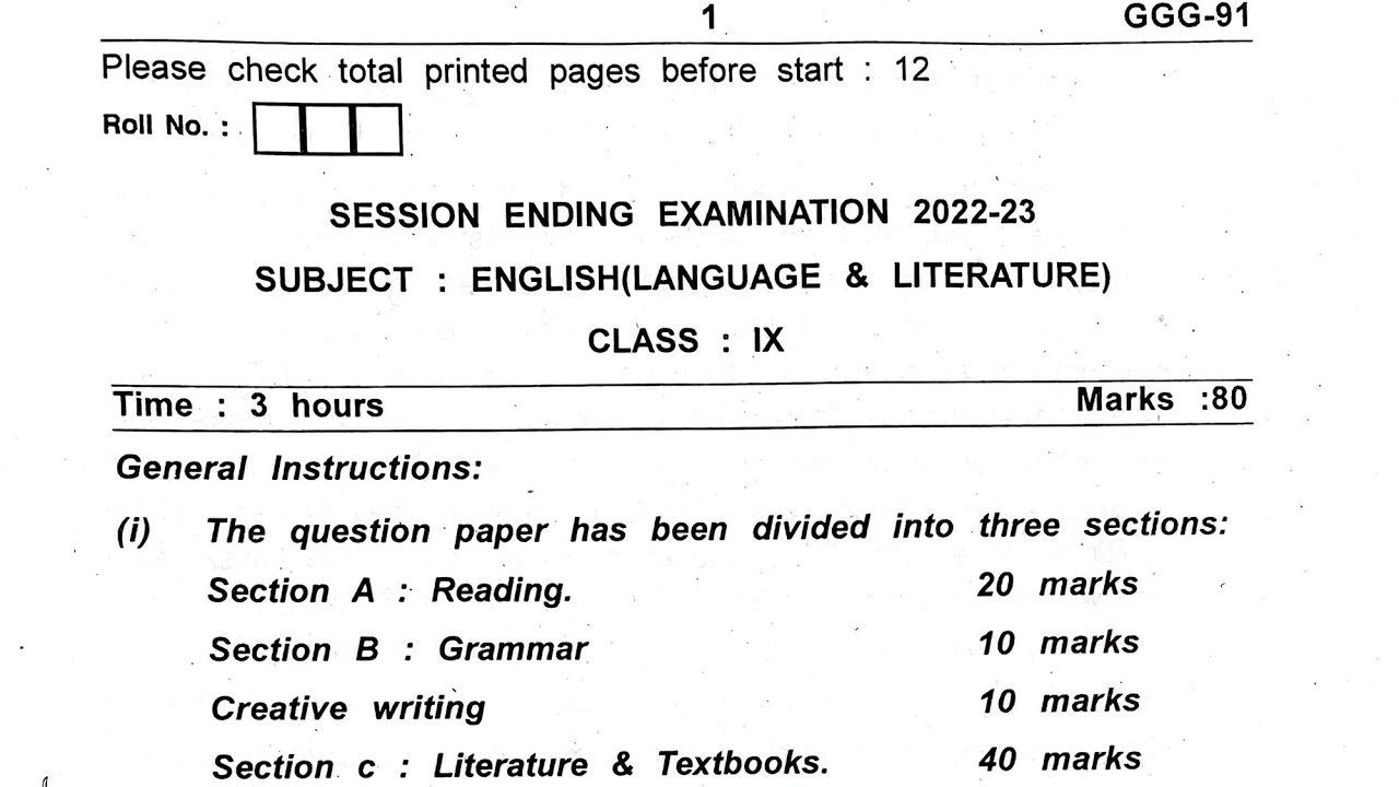 Class 9 ENGLISH Annual Exam CBSE Question Paper 2023 For KENDRIYA class-9-english-annual-exam-cbse-question-paper-2023-for-kendriya