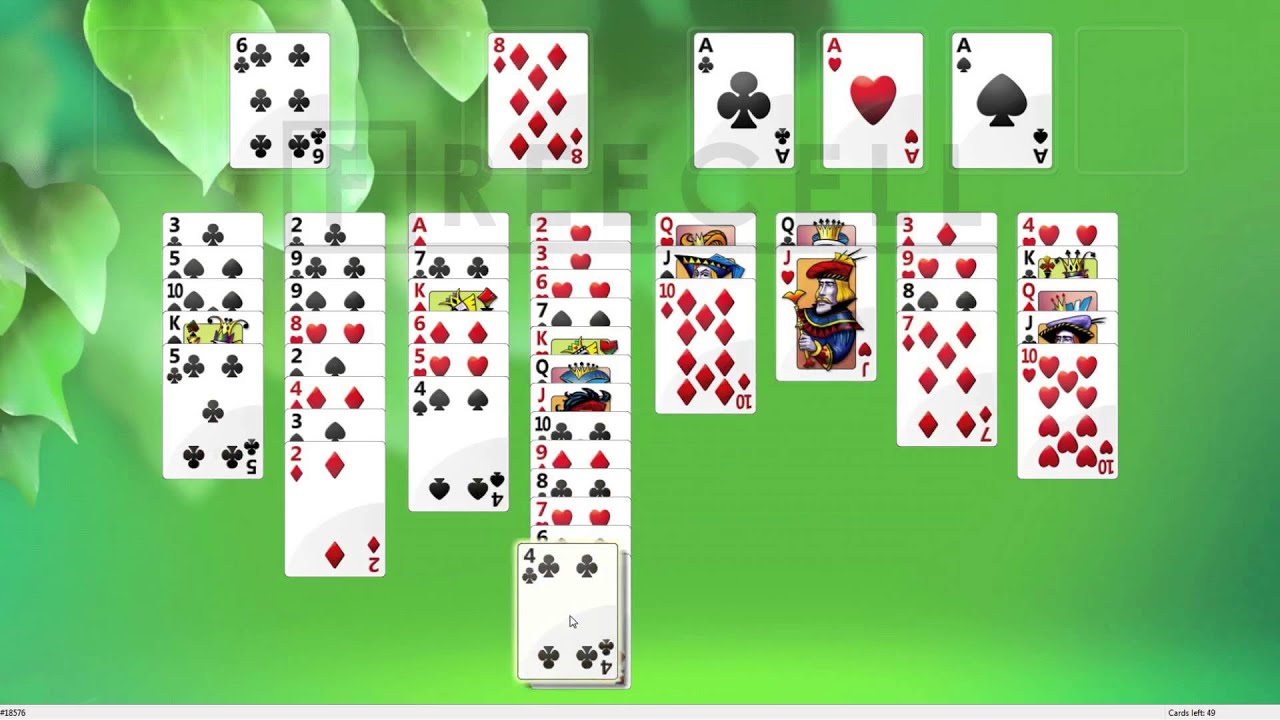 Solution to freecell game #18576 in HD - YouTube