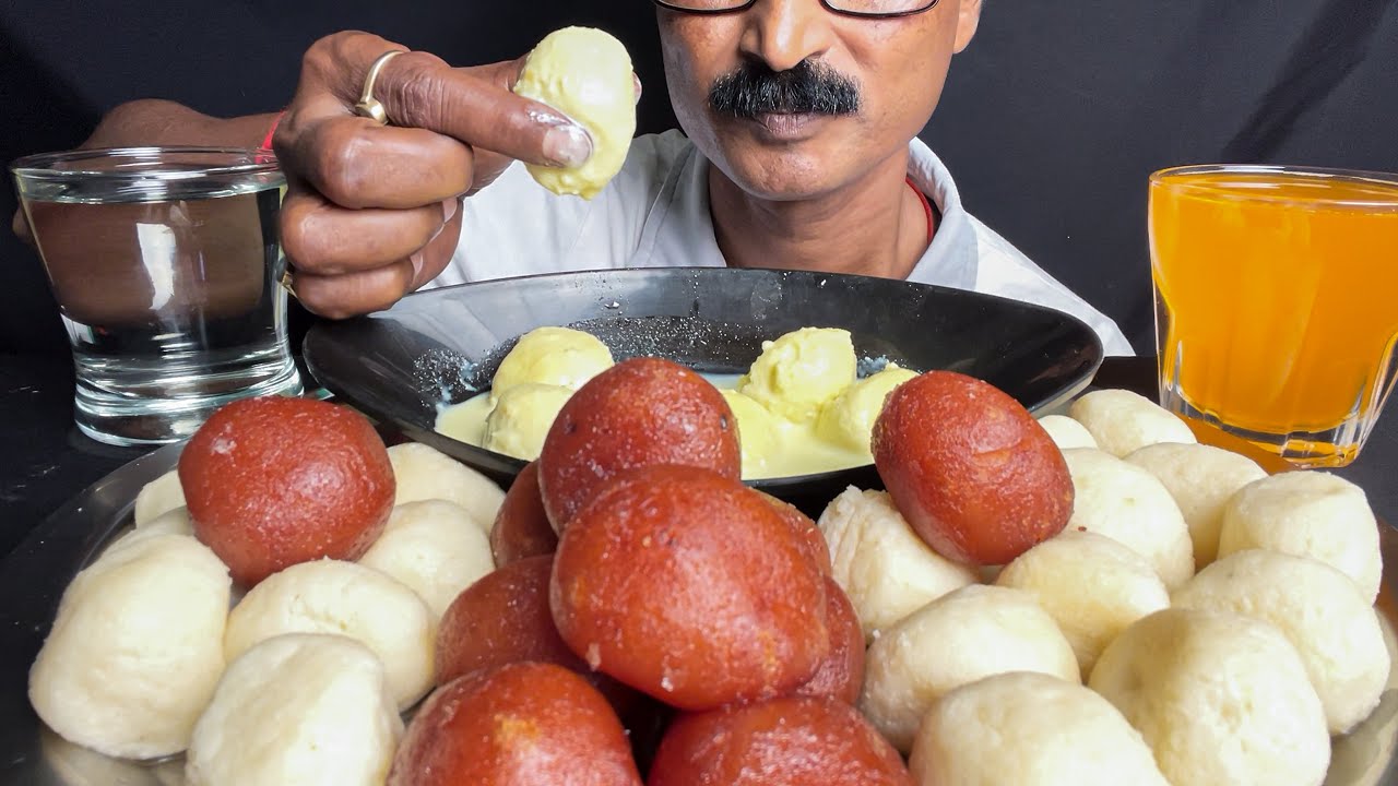 EATING KOLKATA RASGULLA, GULAB JAMUN, RASMALAI | CRAZY BIG BITES ...